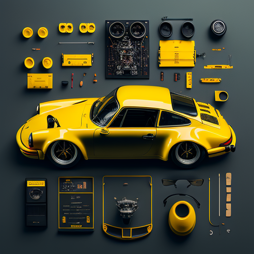 Yellow Car Black Background