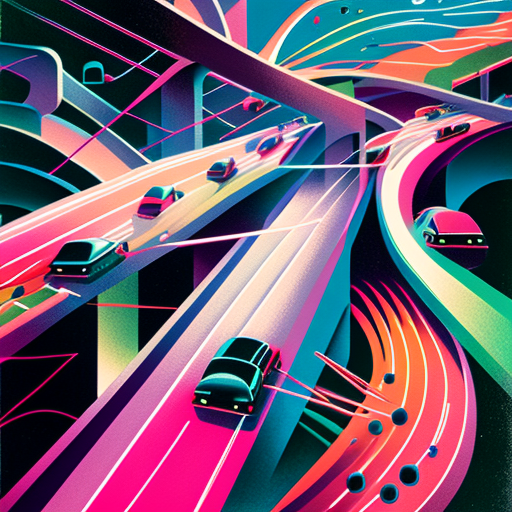 briandaly: A futurist image of cars driving on a network of highways ...