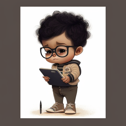 Cute Little Boy Drawing