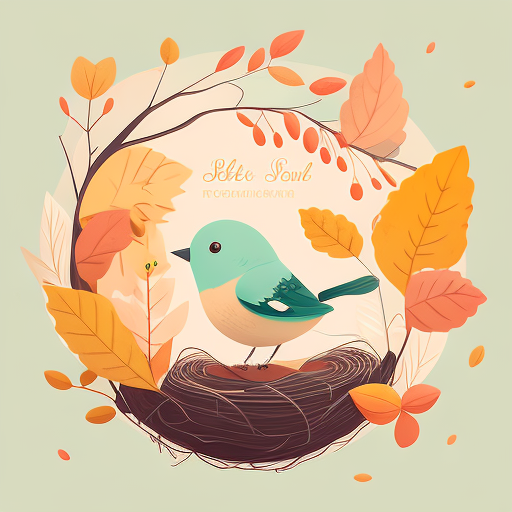 maundytime: little cute bird, bird nest, tree branch, warm color ...