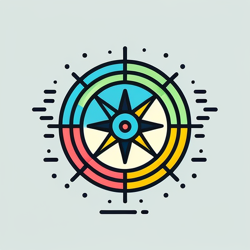 addison: A compass, on top of a small abstract shape