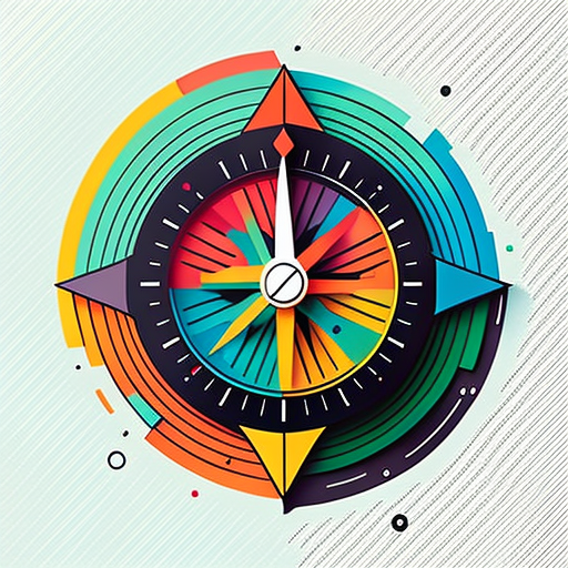 addison: A compass, on top of a small abstract shape