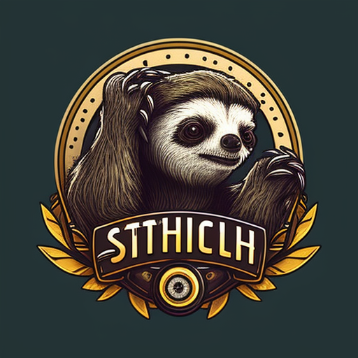 meek-peafowl563: a logo for a tech startup featuring a sloth, low ...