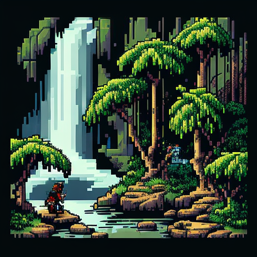 Waterfall Pixel Art