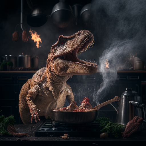 dannohanfling: t-rex cooking