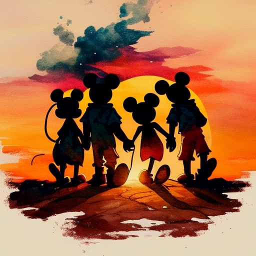 Mickey And Minnie Mouse Silhouette Wallpaper