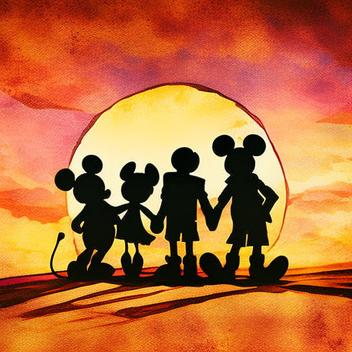 Mickey And Minnie Mouse Silhouette Wallpaper