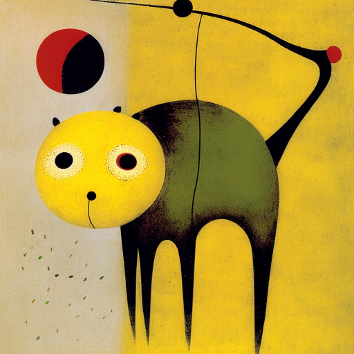 meek-peafowl563: a sloth, painting by Joan Miro