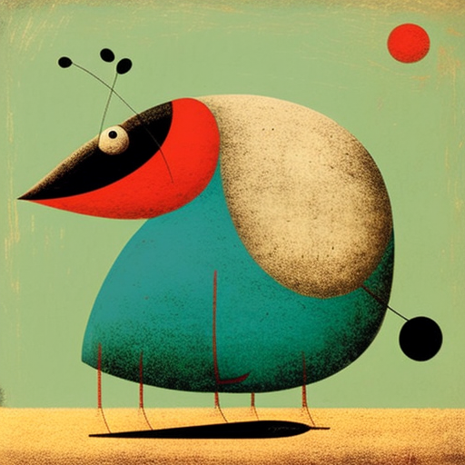 meek-peafowl563: a sloth, painting by Joan Miro