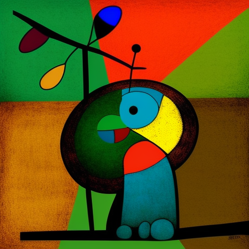 meek-peafowl563: a sloth, painting by Joan Miro