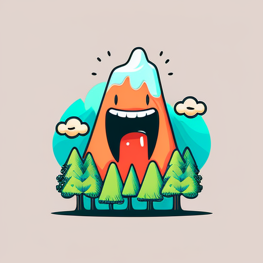 Cartoon Volcano With A Face