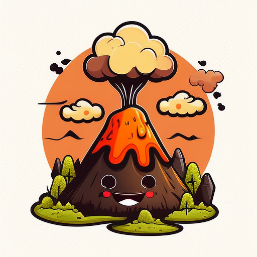 Cute Volcano Cartoon
