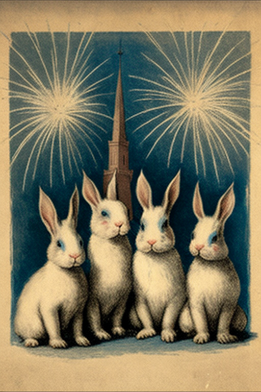 wei: a bunch of cute rabbits playing fireworks by Giorgio Morandi ...