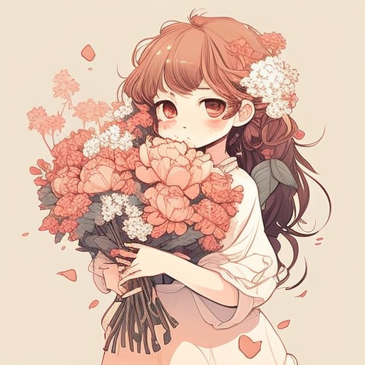 Anime Girl Holding A Flower