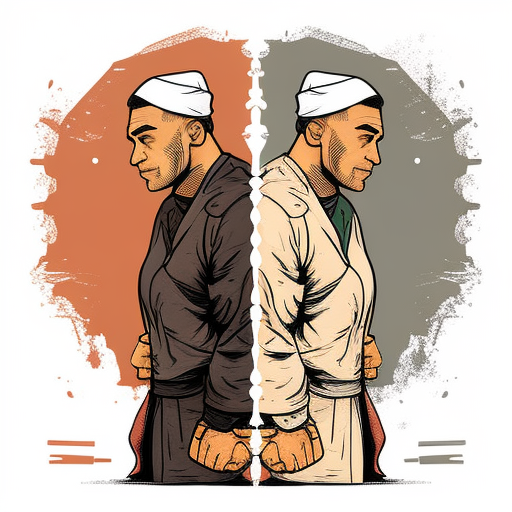 sulafafahmy: Create a doodle of a split personality of a strong Muslim ...