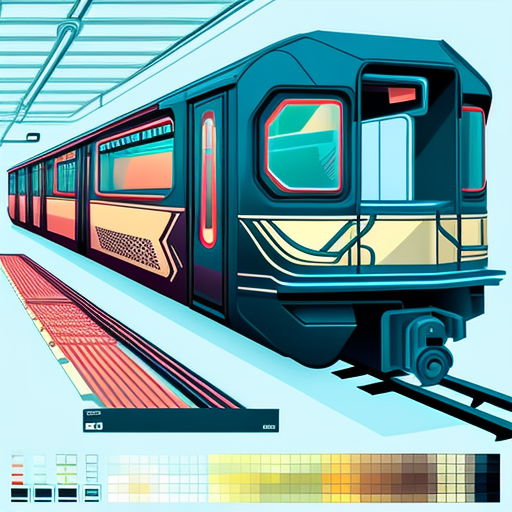 sethmillstein: vector of a cyberpunk subway train, cell-shading, thick ...