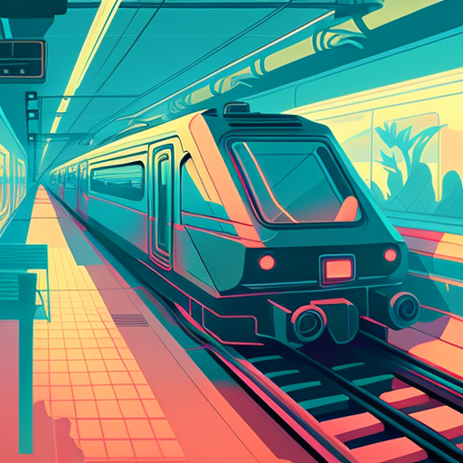 sethmillstein: vector of a cyberpunk subway train, cell-shading, thick ...