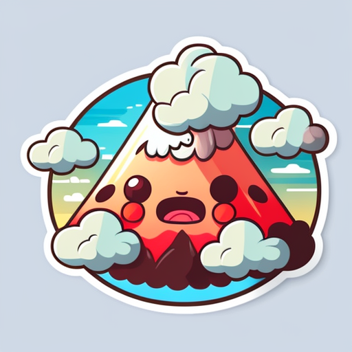 Cute Volcano Drawing volcano cute drawing Step-by-Step Tutorial