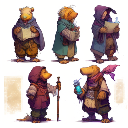 bmg: classic Winnie-the-pooh as a arcanist, D&D, fantasy, colorful