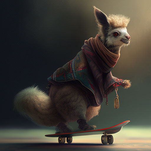 nogasinai: Lama riding skateboard, render, rembrandt, cgsociety ...