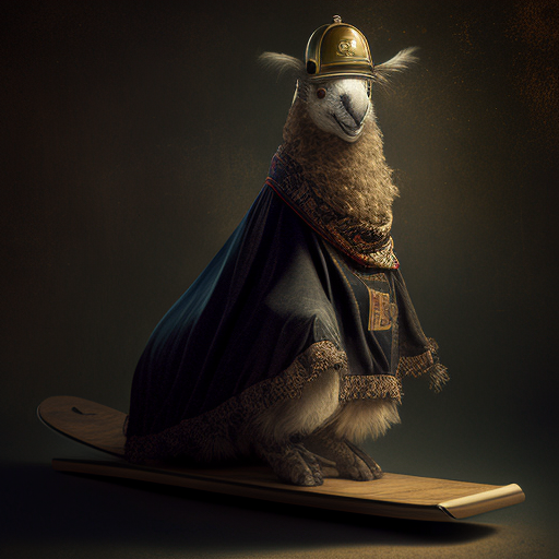 nogasinai: Lama riding skateboard, render, rembrandt, cgsociety ...