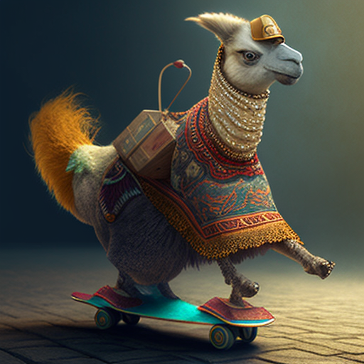 nogasinai: Lama riding skateboard, render, rembrandt, cgsociety ...