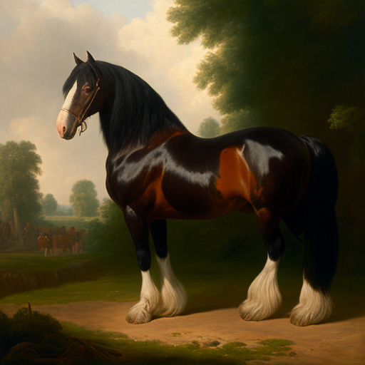 All Black Clydesdale Horse