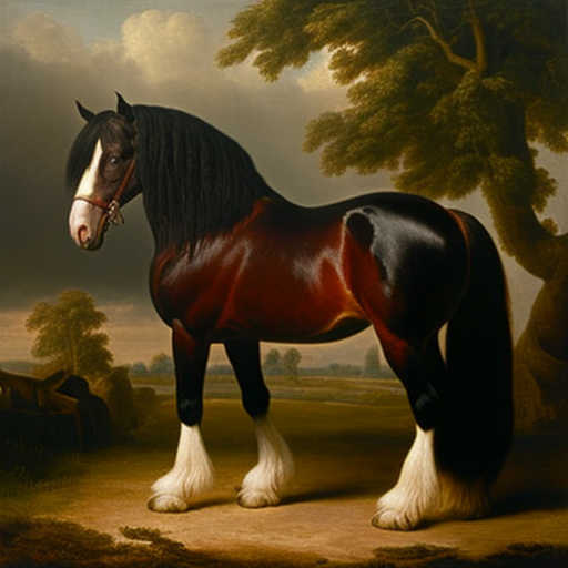 All Black Clydesdale Horse