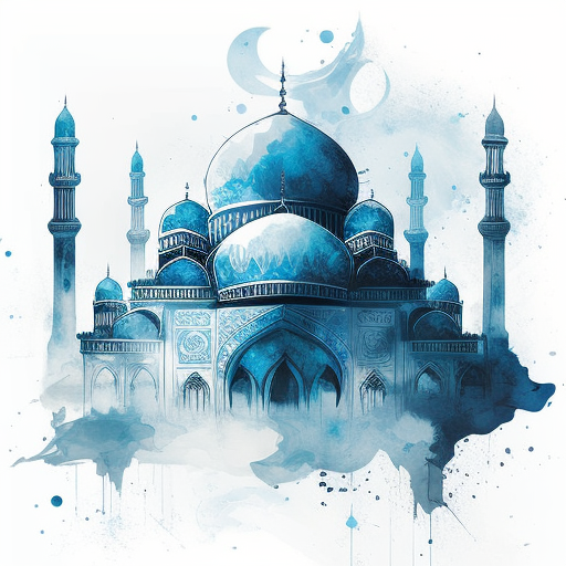 sulafafahmy: Create a beautiful watercolor line art of a mosque ...