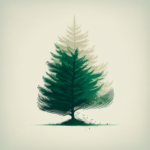 feridunalaçam: a simple abstract illustration of a spruce tree as a company