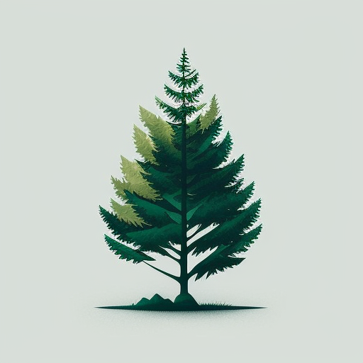 feridunalaçam: a simple abstract illustration of a spruce tree as a company