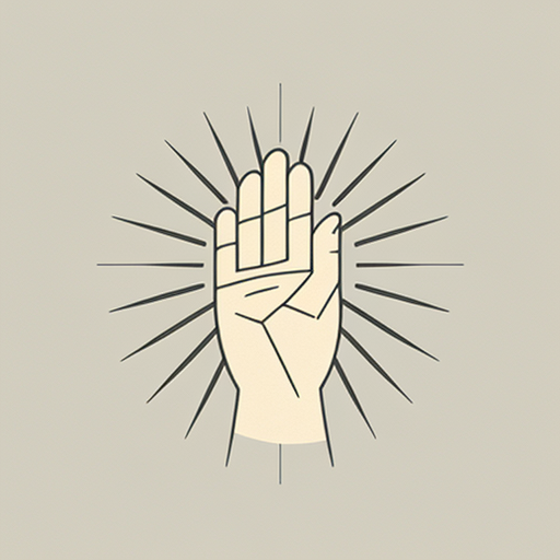 Flat Hand Palm Up Drawing