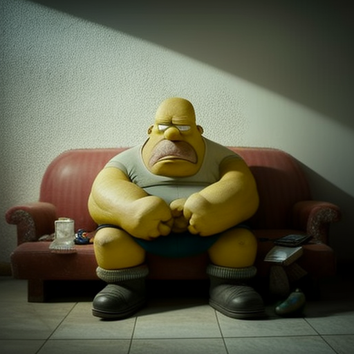 karimkarim: Homer Simpsons as a real character, seating in a living ...