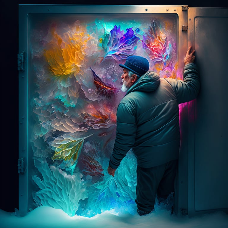 andrewreed: Uncle Ebenezer hesitantly steps into an icy freezer ...