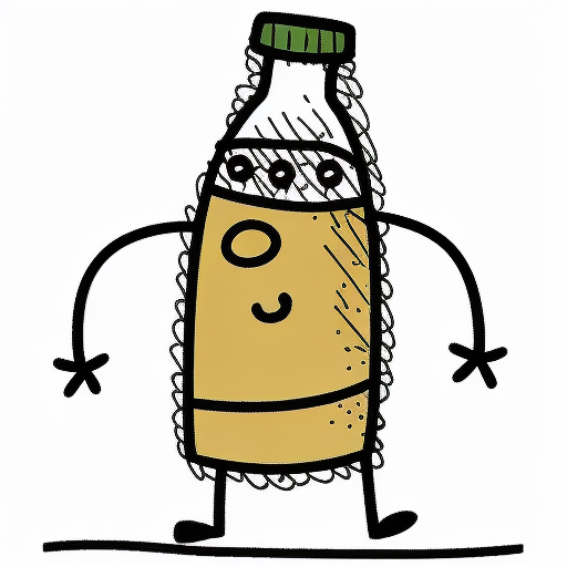 roberthayes: 1930s cartoon, a beer bottle with legs and a cute face ...