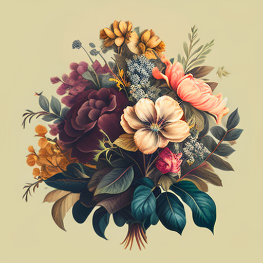 Vintage Flower Bouquet Illustration
