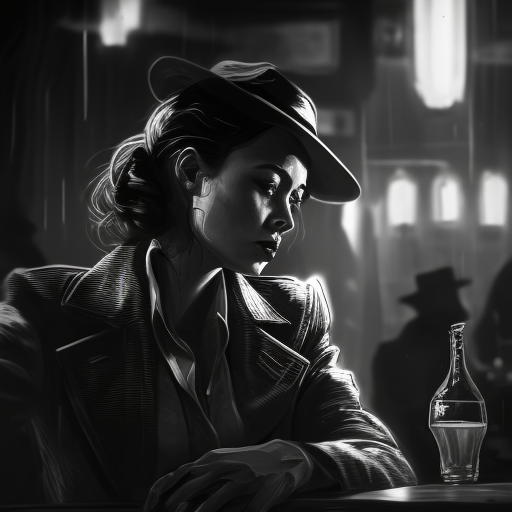 Rough Hare302 Futuristic Film Noir Female Private Detective Having A