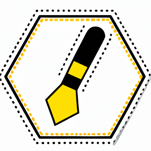 surea.ilabs: diamond-shaped patch, paintbrush with yellow paint