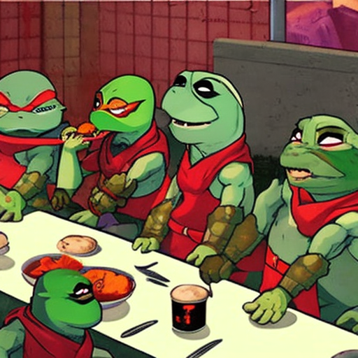 MillBurry: ninja turtles eating master splinter