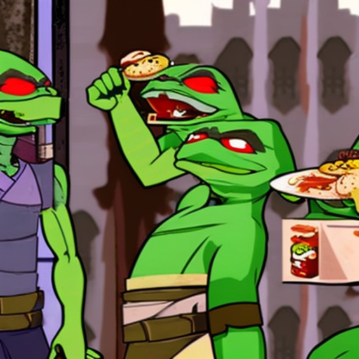 MillBurry: ninja turtles eating master splinter