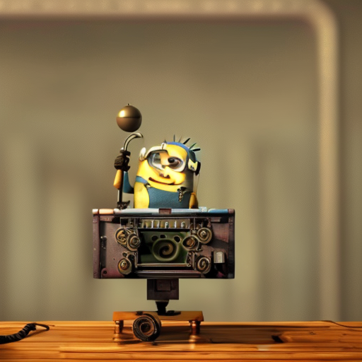 marcelohosan: a minion character, with a vintage computer