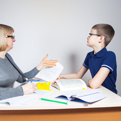 ulavaldevteam: a child taking lessons from tutor, photo realistic