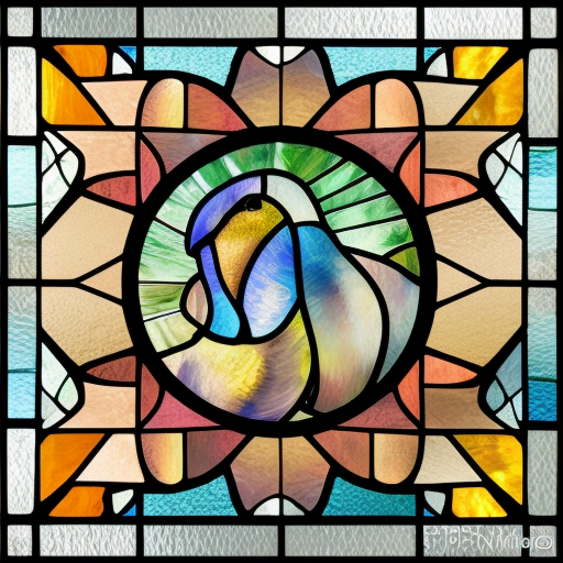 Simple Stained Glass Dove