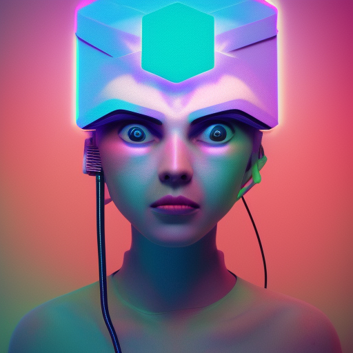 easement: Man, antennae on head, electric sparks, vaporwave hexagon ...