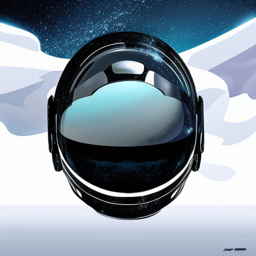 Astronaut Helmet Reflection Drawing