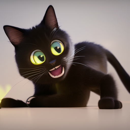Black Cat Smiling