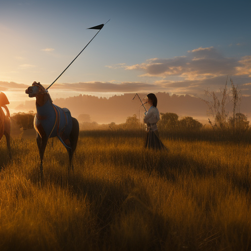 jlewis: Blue Hen, bow and arrow, hunting in the marsh during sunset