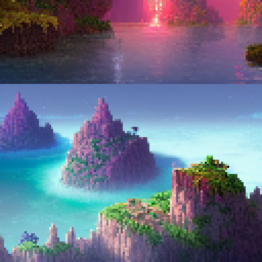 addison: Atlantis underwater biome, lowing water and rock piles ...