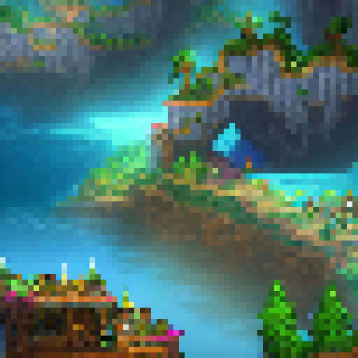 addison: Atlantis underwater biome, lowing water and rock piles ...