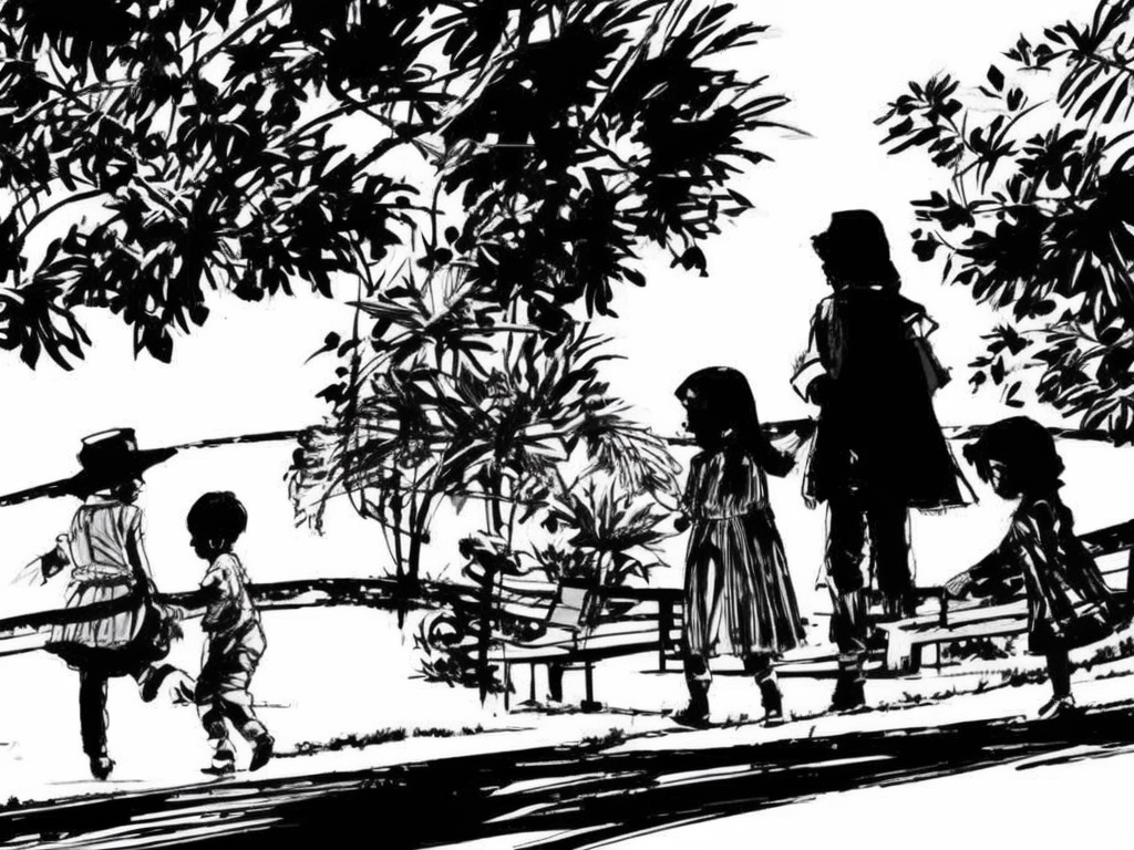 Childrens Park Clipart Black And White Tree